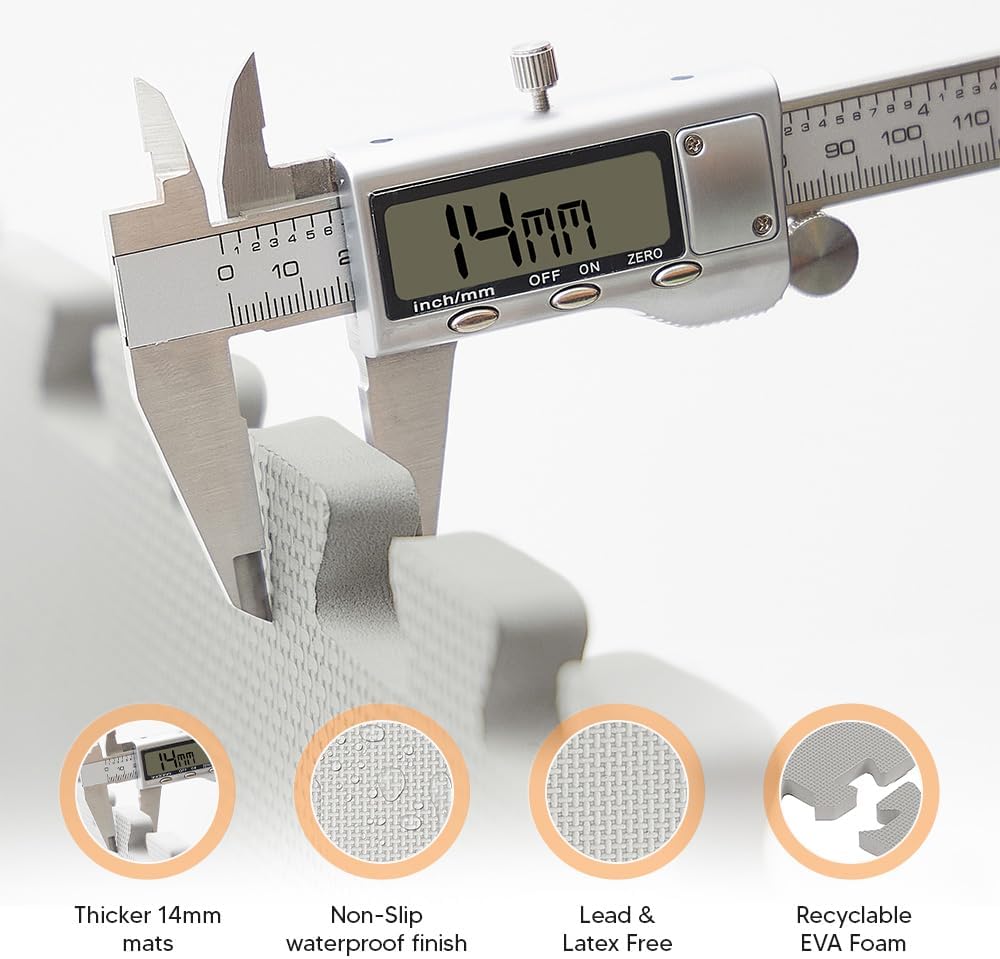 INTERLOCKING EVA White SOFT FOAM MATS 30x30cm (1 Pack of 10 Pieces ...